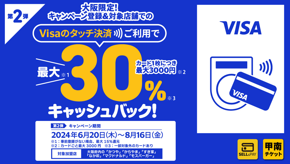 Visaタッチ決済キャンペーンお得過ぎるんで使ってください！！ - セルペイブログ｜プリペイドカードのSellpay